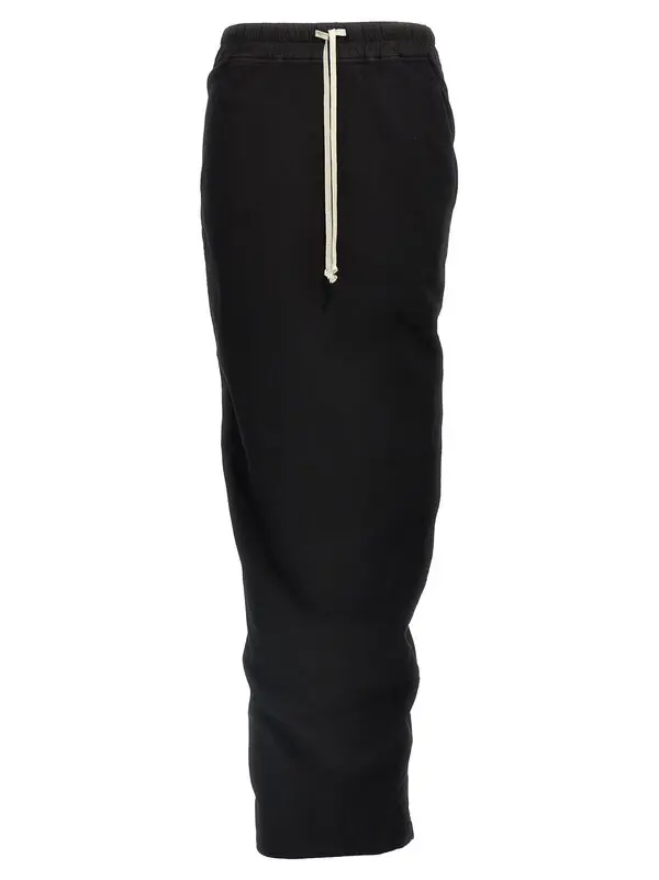 Rick Owens Cotton Maxi Skirt - Black