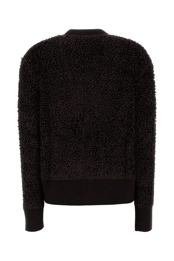 FERRAGAMO Dark Boucle Cardigan - Brown