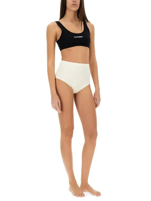 JIL SANDER Bikini Briefs With Logo - Cream