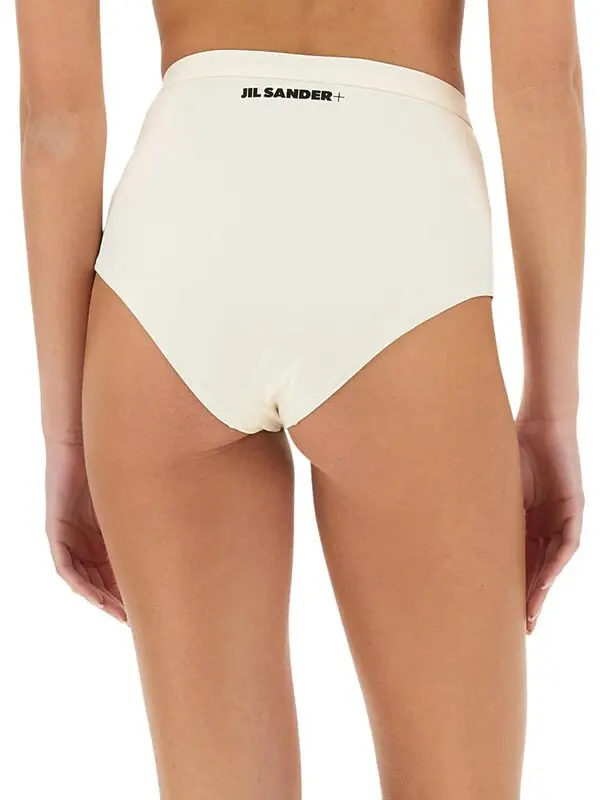 JIL SANDER Bikini Briefs With Logo - Cream