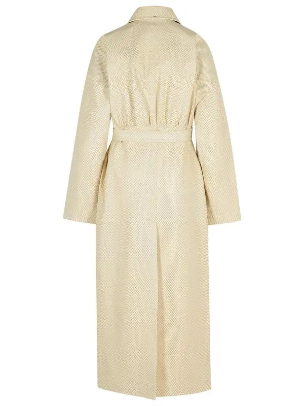 Sportmax Leather Trench Coat - Cream