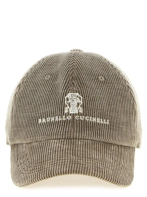 Brunello Cucinelli Corduroy Baseball Cap - Gray
