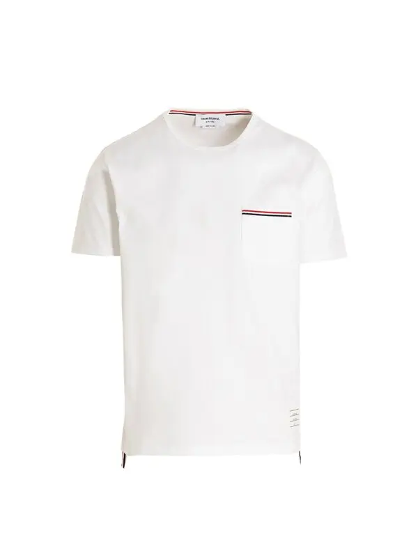 Thom Browne Logo Band Jersey T-shirt - White