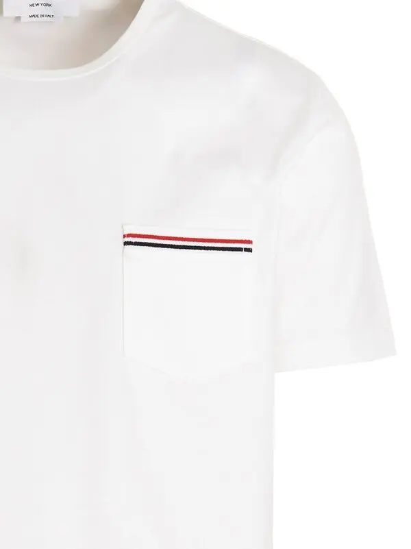 Thom Browne Logo Band Jersey T-shirt - White