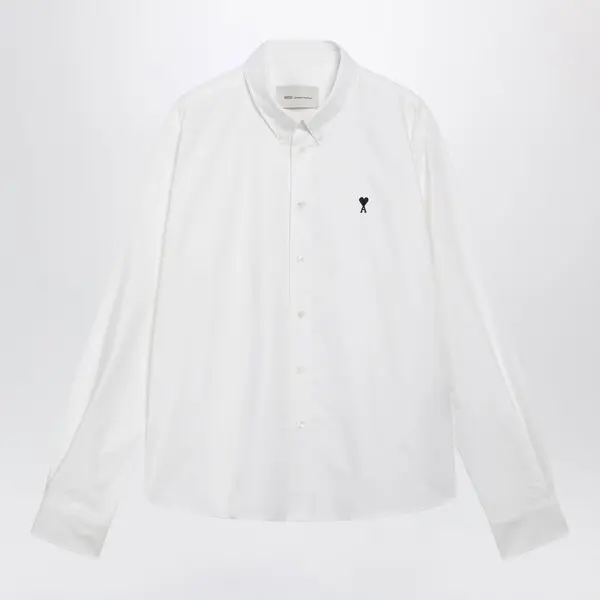 AMI Paris De Coeur Shirt In Cotton - White