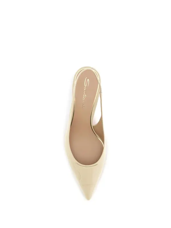 Santoni Taylor Slingback Pumps - Cream