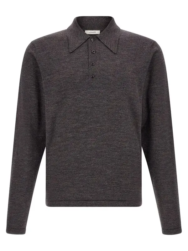 LEMAIRE Mouliné Wool Polo Shirt