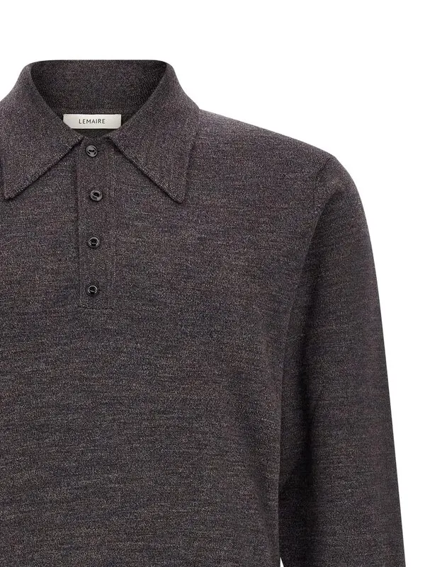 LEMAIRE Mouliné Wool Polo Shirt