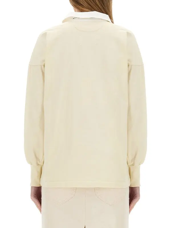 MAISON MARGIELA Printed Polo Shirt - Cream