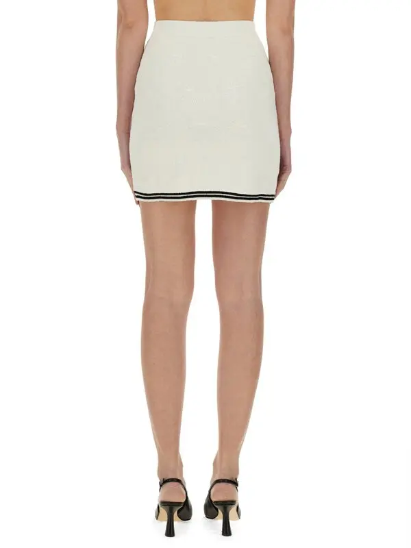 SELF-PORTRAIT Jacquard Skirt With Bow