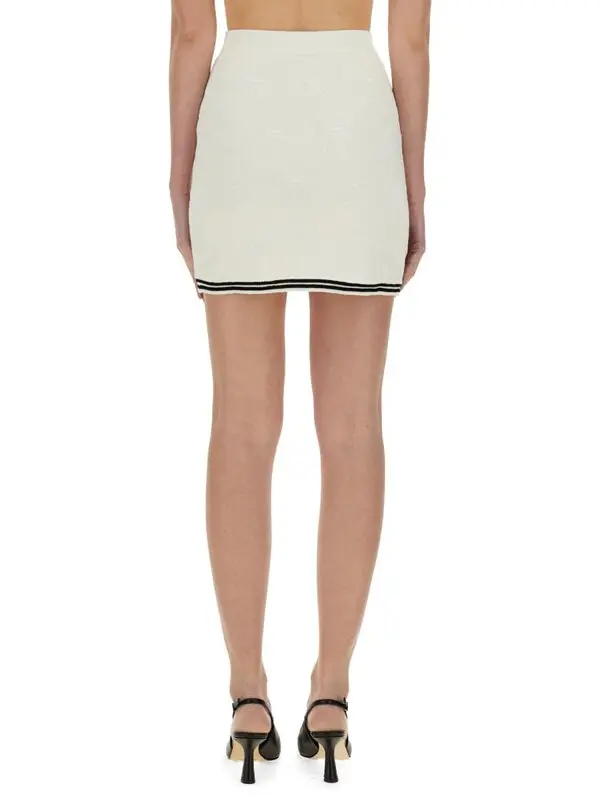 SELF-PORTRAIT Jacquard Skirt - Cream
