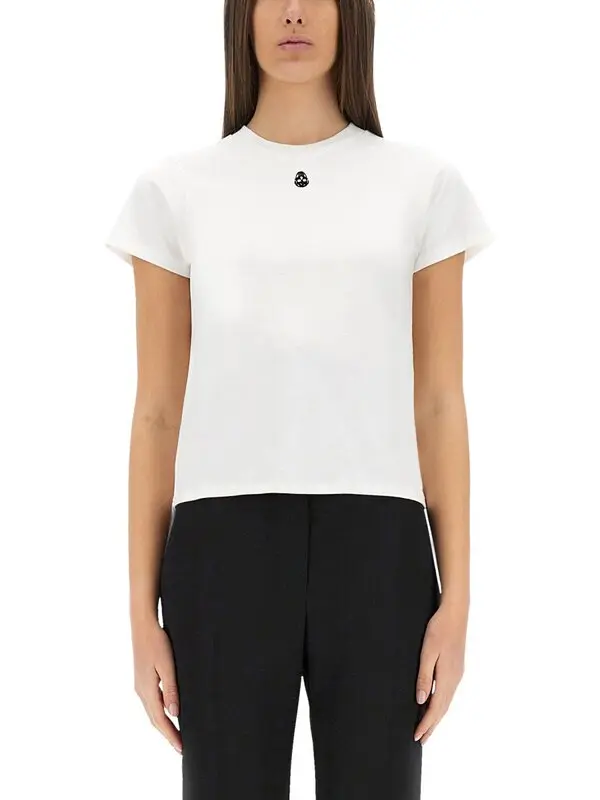 Alexander McQueen Skull Embroidered Cotton T-shirt - White