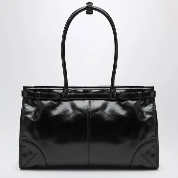 Prada Large Bonnie Top-handle Bag In Calf Leather - Black