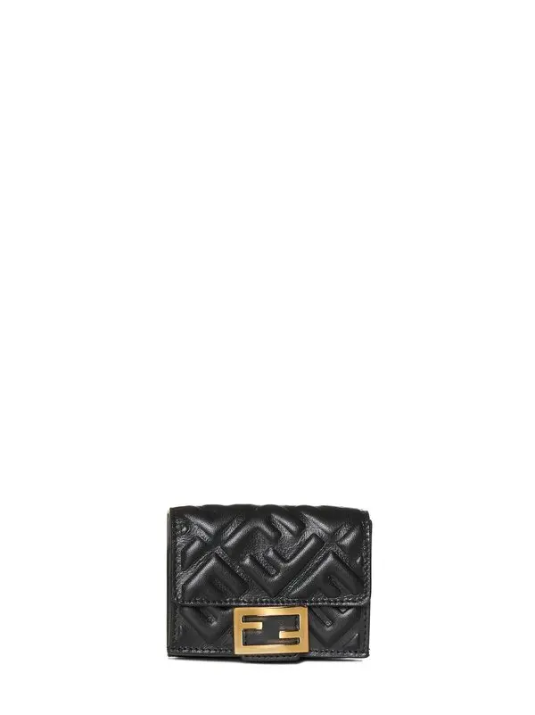 Fendi Micro Trifold Wallet In Ff Leather