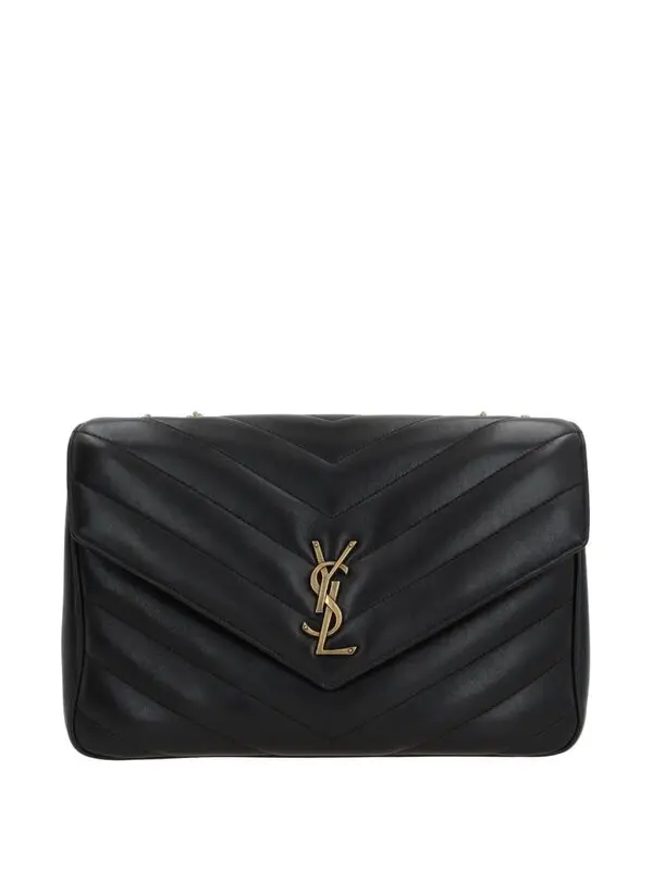 Saint Laurent Loulou Large Bag In Matelassé Lambskin - Black