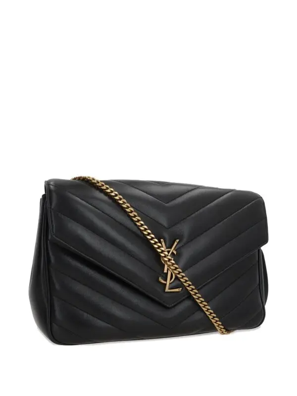 Saint Laurent Loulou Large Bag In Matelassé Lambskin - Black