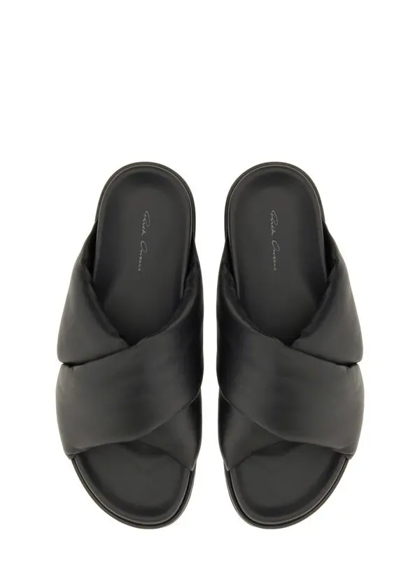 Rick Owens Leather Slide Sandals