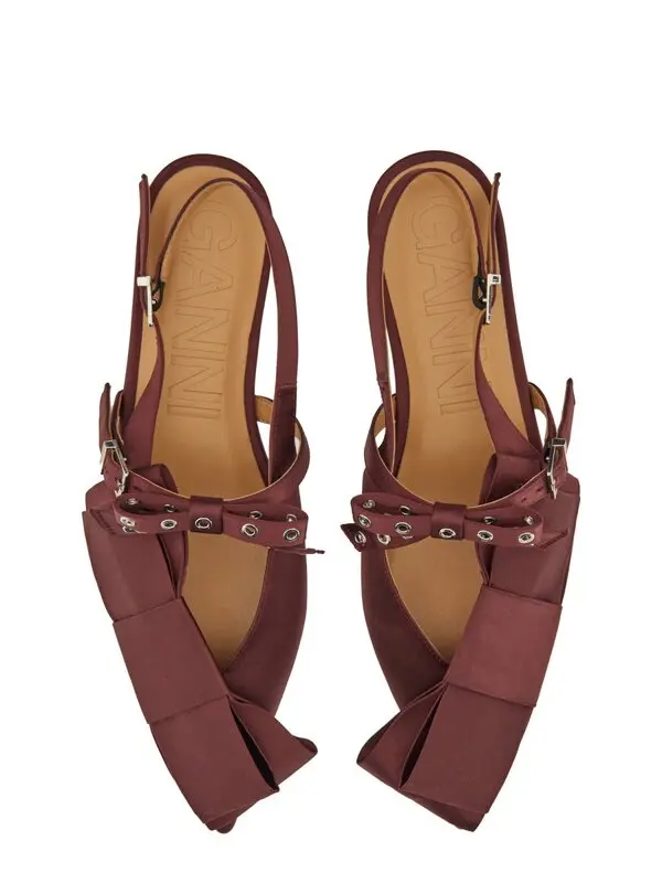GANNI Satin Ballerina