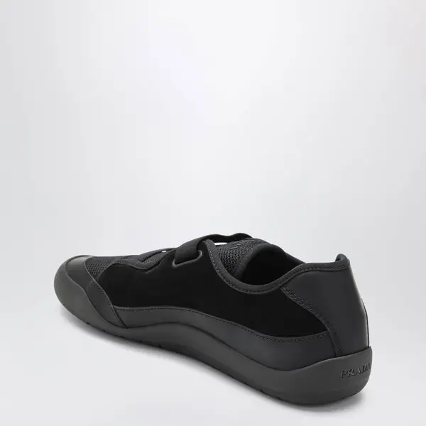 Prada Speedrock Leather And Mesh Sneakers - Black