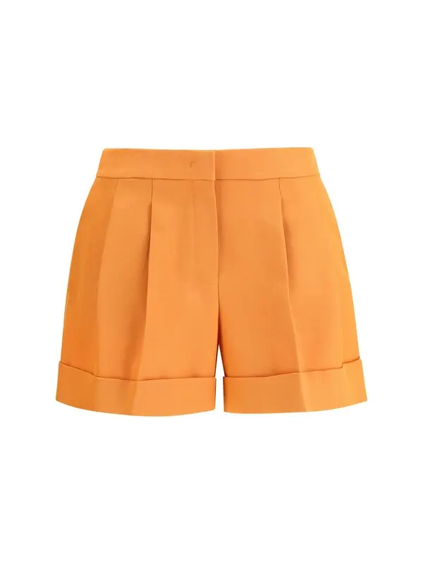 Fendi Grain De Poudre Wool Shorts - Orange