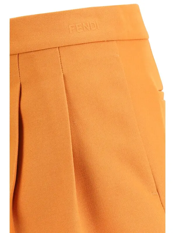 Fendi Grain De Poudre Wool Shorts