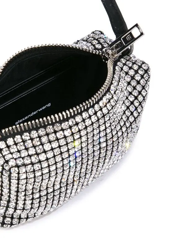 Alexander Wang Crystal Mesh Heiress Pouch - White