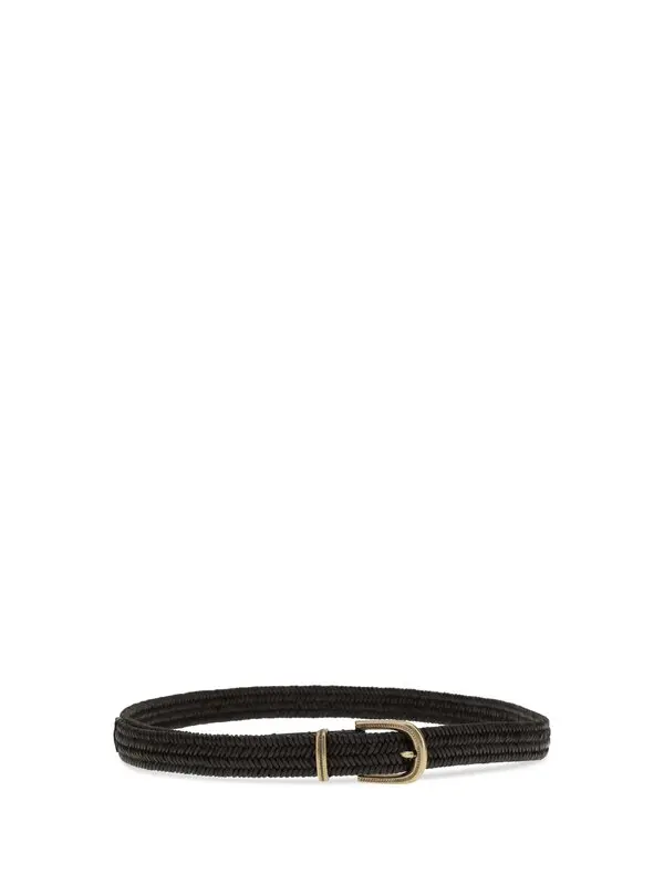 Brunello Cucinelli Braided Stretch Leather Belt