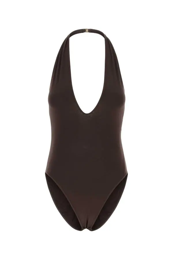 Zimmermann Chocolate Stretch Viscose Luca Bodysuit