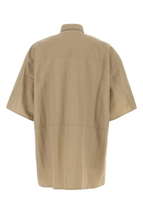 Balenciaga Cappuccino Tech Fabric Oversize Shirt - Brown