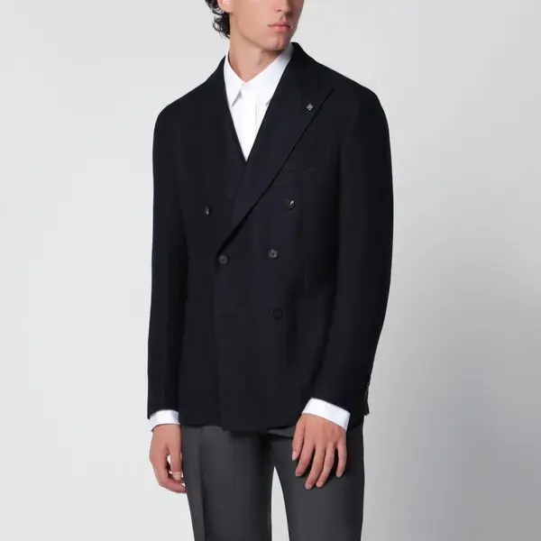 Tagliatore Double-breasted Jacket In Wool - Blue