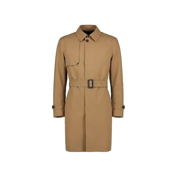 Herno Belted Single-breasted Coat - Brown