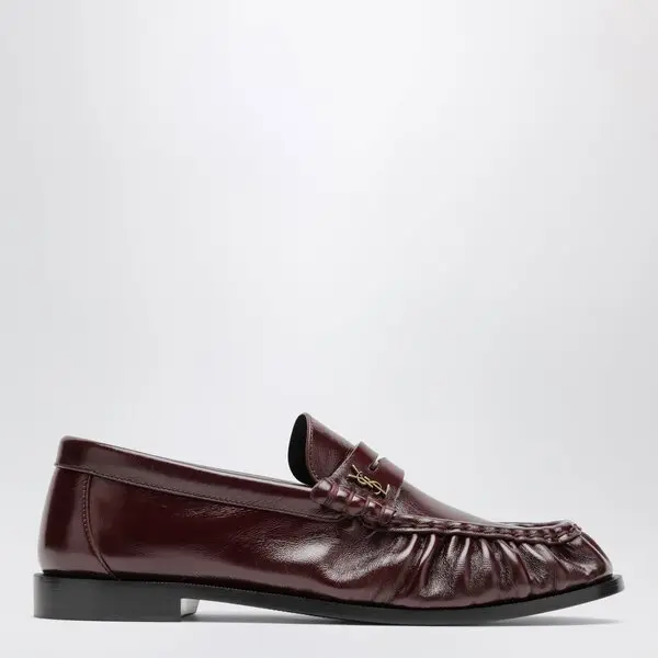 Saint Laurent Le Loafer Bordeaux Calfskin Loafers - Red