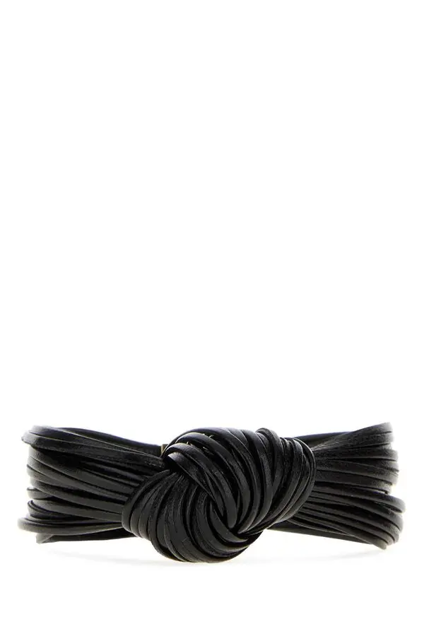 Bottega Veneta Leather Knot Bracelet - Black