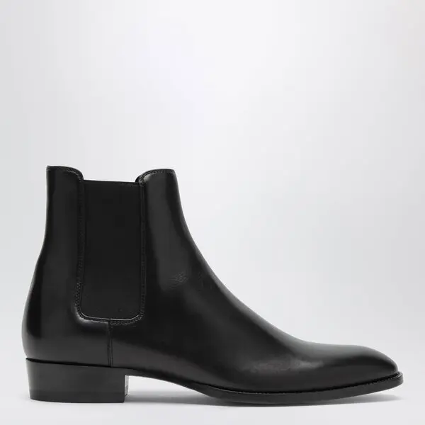 Saint Laurent Wyatt Leather Chelsea Boots - Black