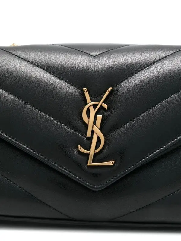 Saint Laurent Loulou Small Bag In Matelassé Lambskin - Black