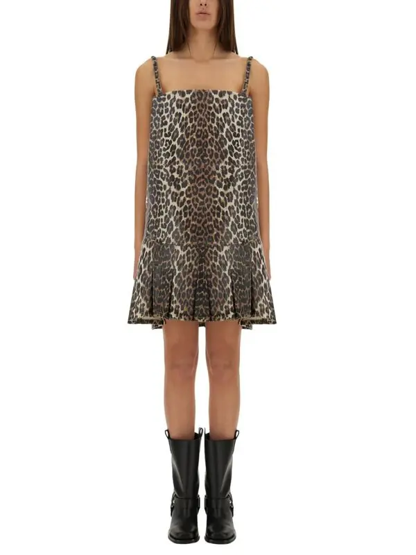 GANNI Animal Pattern Dress