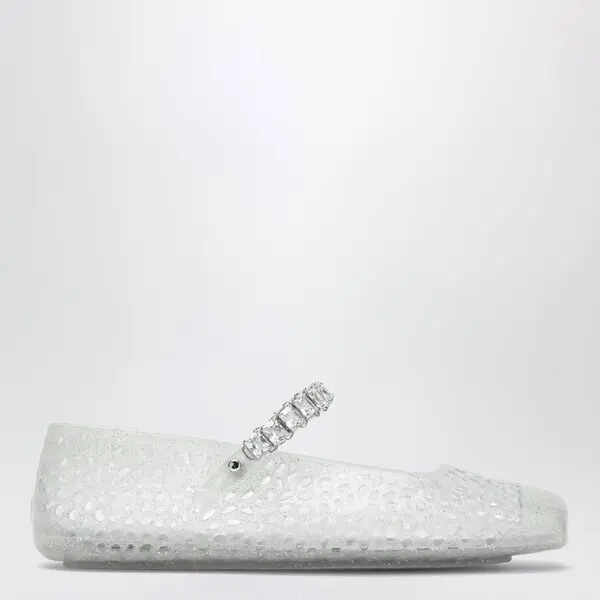 JIMMY CHOO Crystal-embellished Ballerinas - Silver