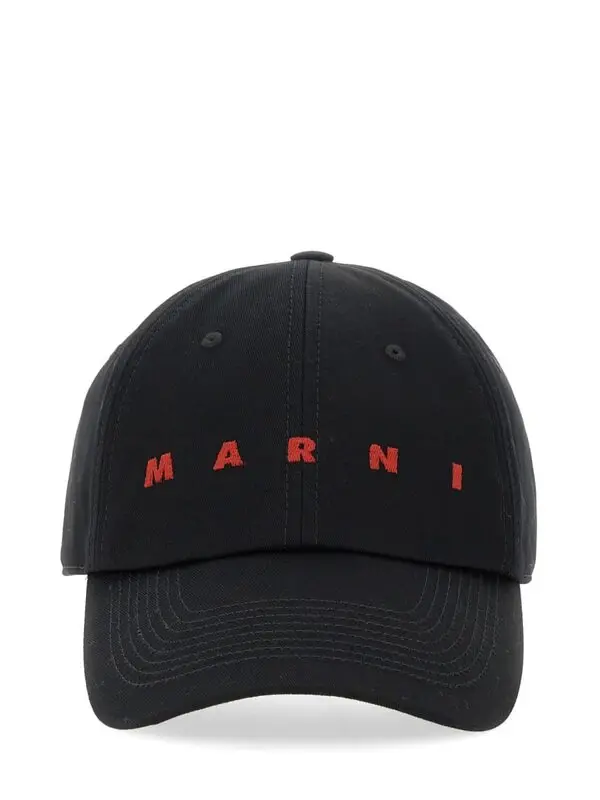 Marni Baseball Hat With Logo - Black