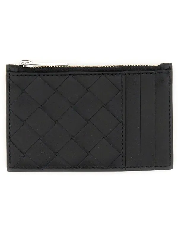 Bottega Veneta Woven Card Holder With Zipper
