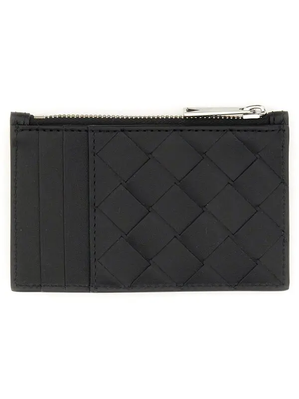 Bottega Veneta Woven Card Holder With Zipper