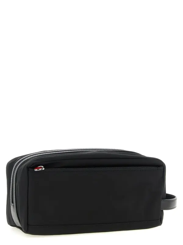 Kiton Metallic Logo Toiletry Bag - Black