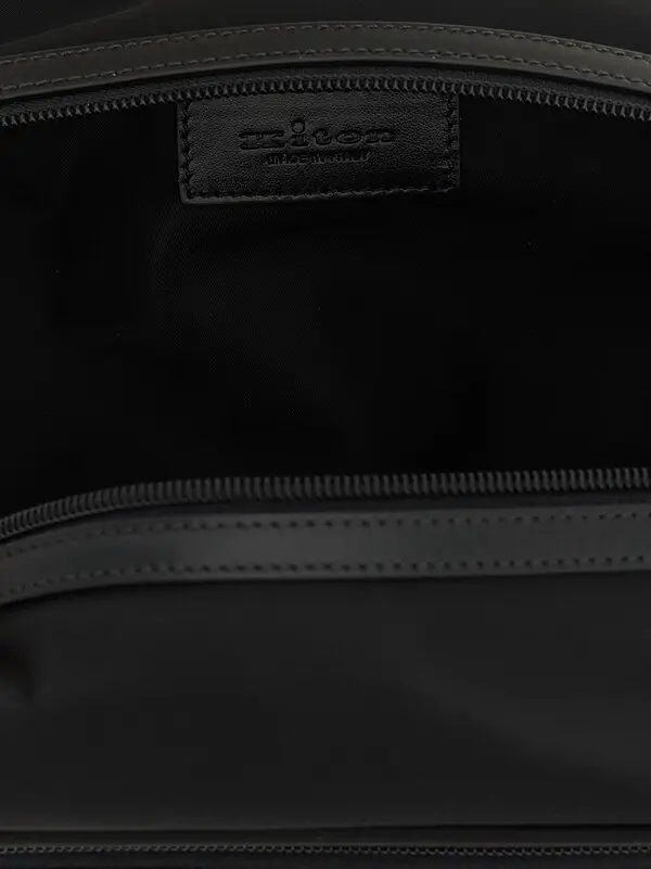 Kiton Metallic Logo Toiletry Bag - Black