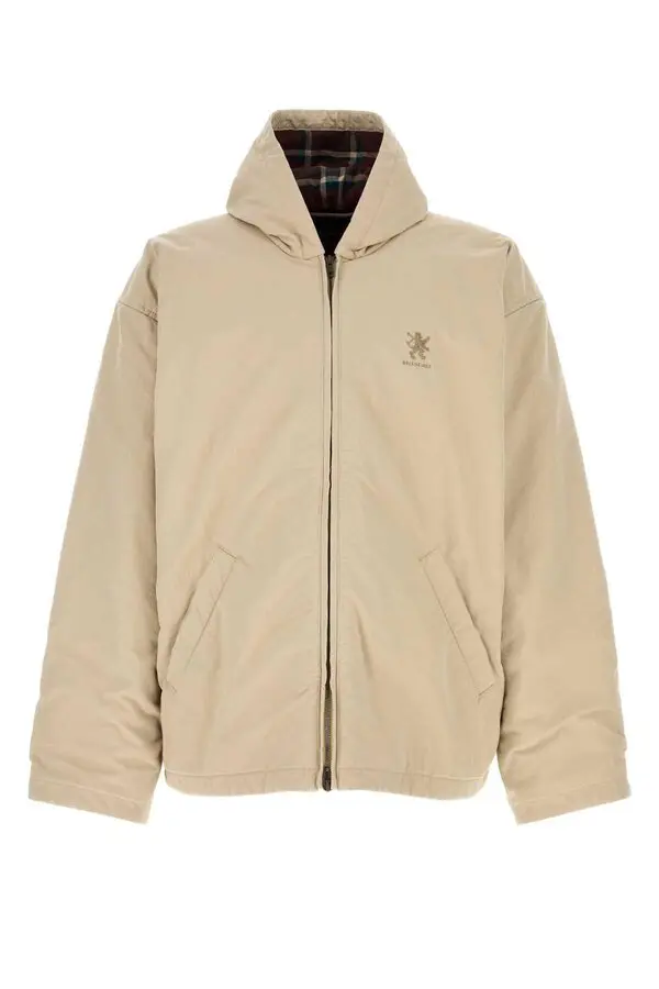 Balenciaga Cotton Blend Oversize Padded Jacket - Brown