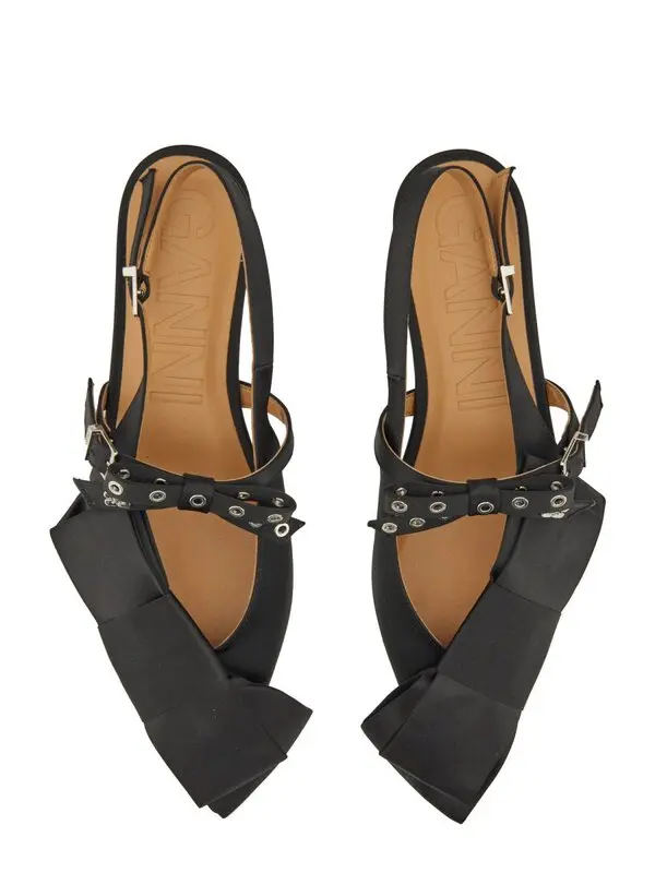 GANNI Satin Ballerina