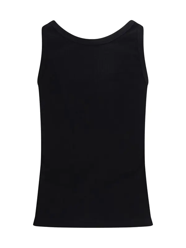Versace Cotton Rib Stretch Tank Top - Black