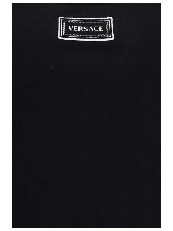 Versace Cotton Rib Stretch Tank Top - Black