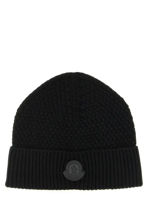 Moncler Basket Stitch Beanie - Black