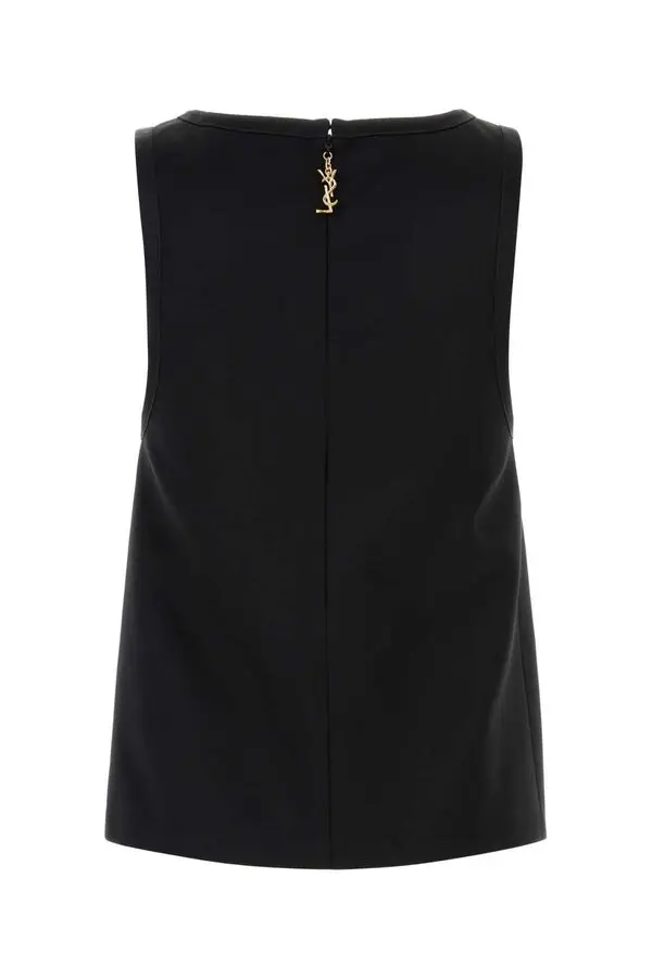 Saint Laurent Satin Tank Top - Black