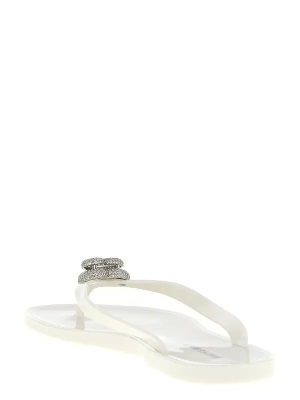 Mach & Mach Double Heart' Sandals - White