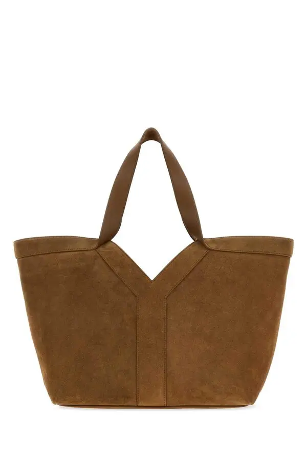 Saint Laurent Camel Suede Shopping Bag